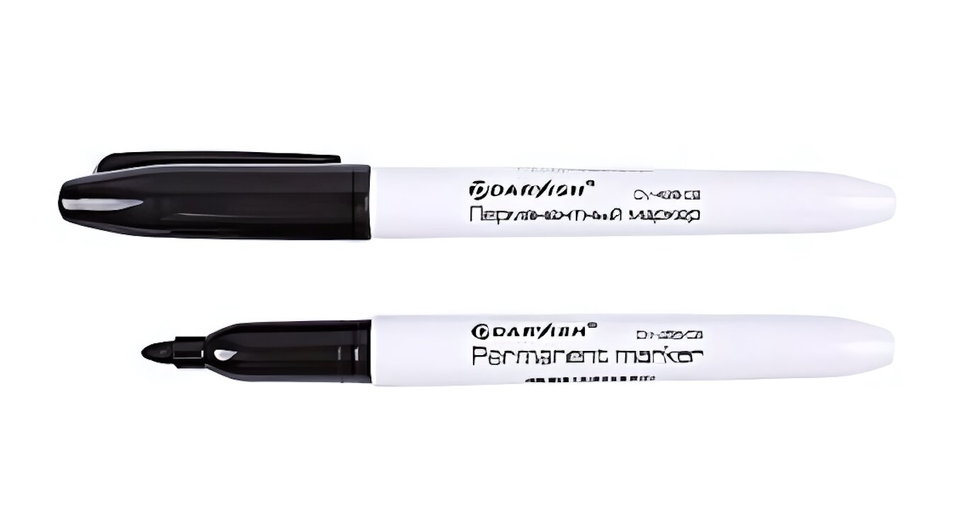 Маркер перманентный Darvish 1,5 мм, черный, пулевидный наконечник, для любых поверхностей