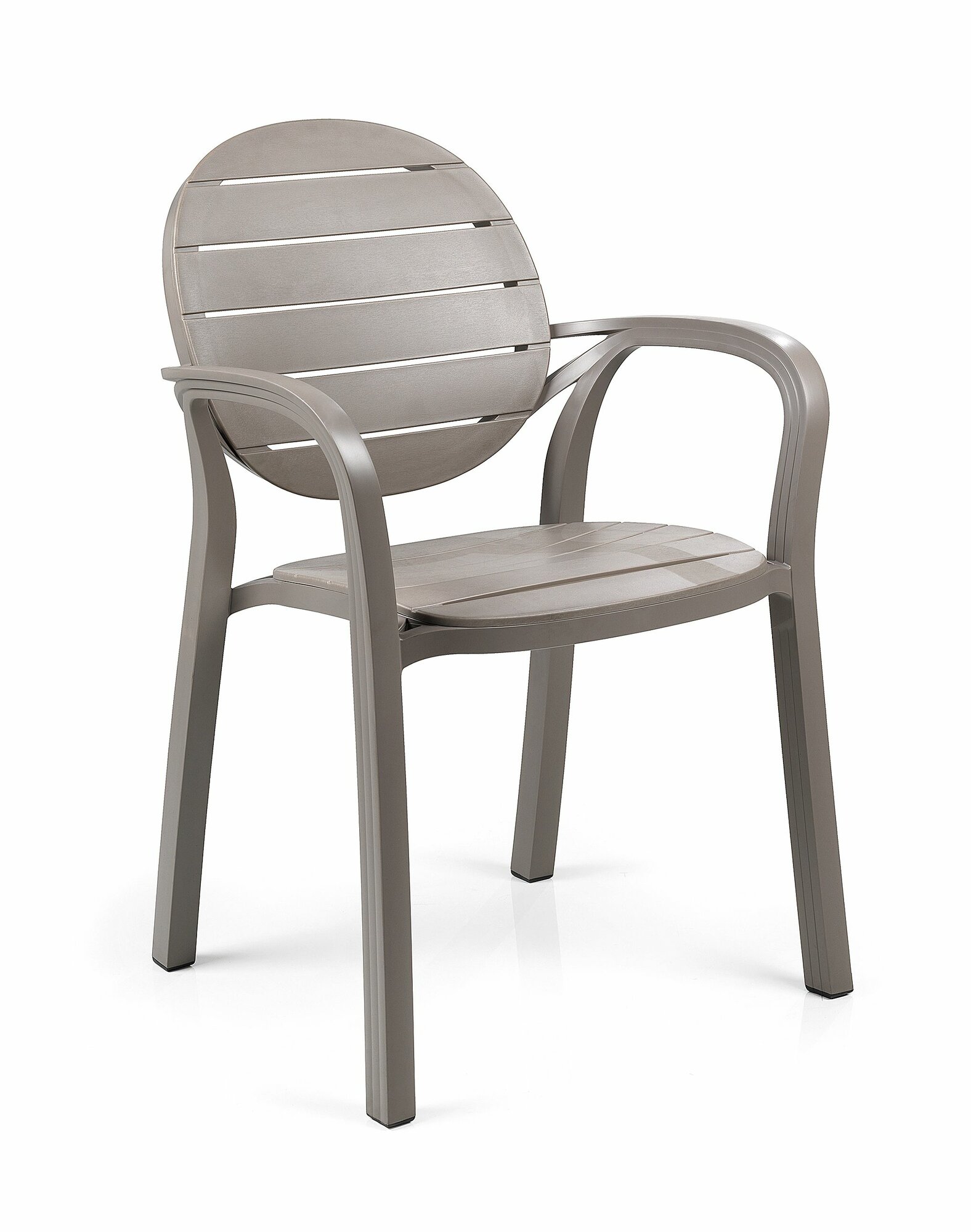 Набор садовых кресел из 6 штук NARDI PALMA (Палма) для улицы, пластиковое, цвет бежево-серый