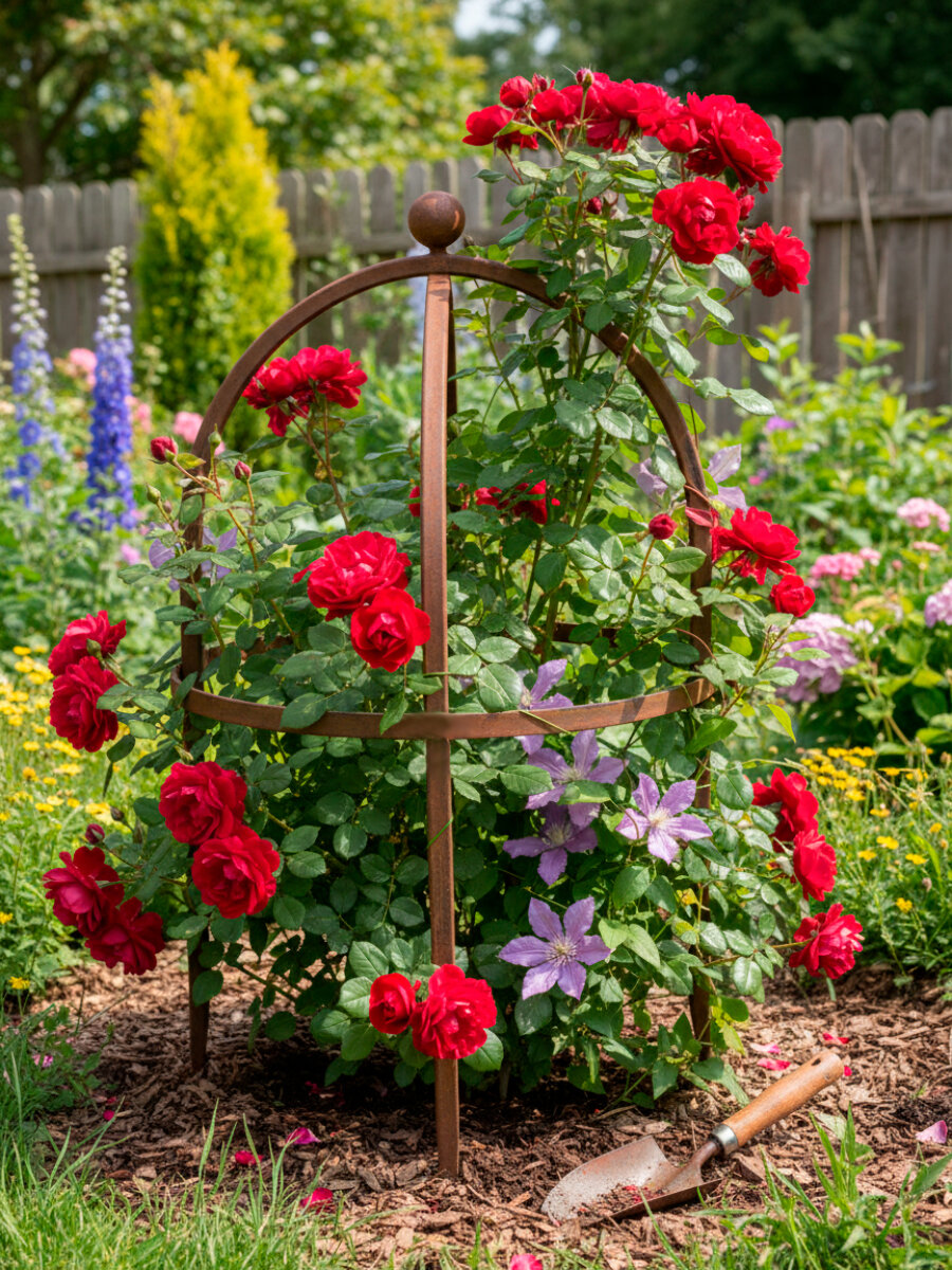 Опора Клетка с шариком для садовых растений и кустов 68х41