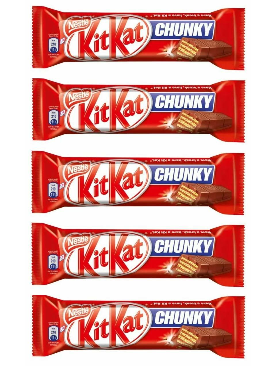 KitKat Chunky вафля в молочном шоколаде, 5шт по 38г