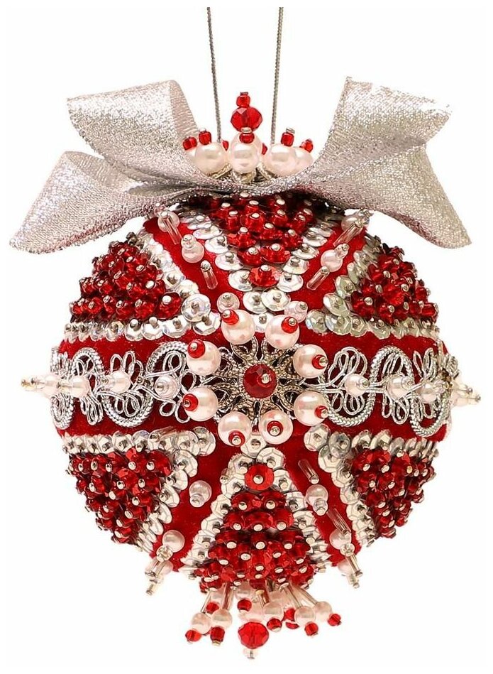 Шар из пайеток Волшебная мастерская Новогодний, " Рубин", диаметр 7 см (ШП-38)