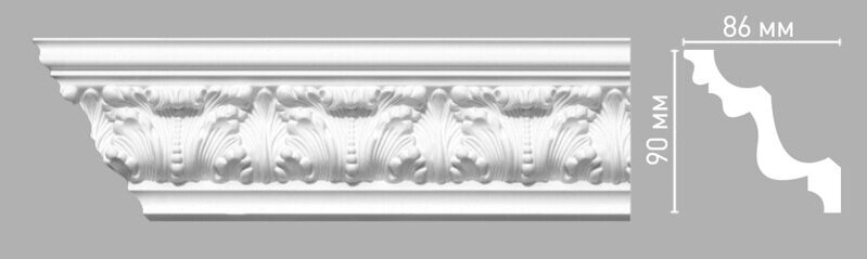 Плинтус Потолочный с Рисунком Decomaster 95027 В90хШ86хД2400 / Декомастер.