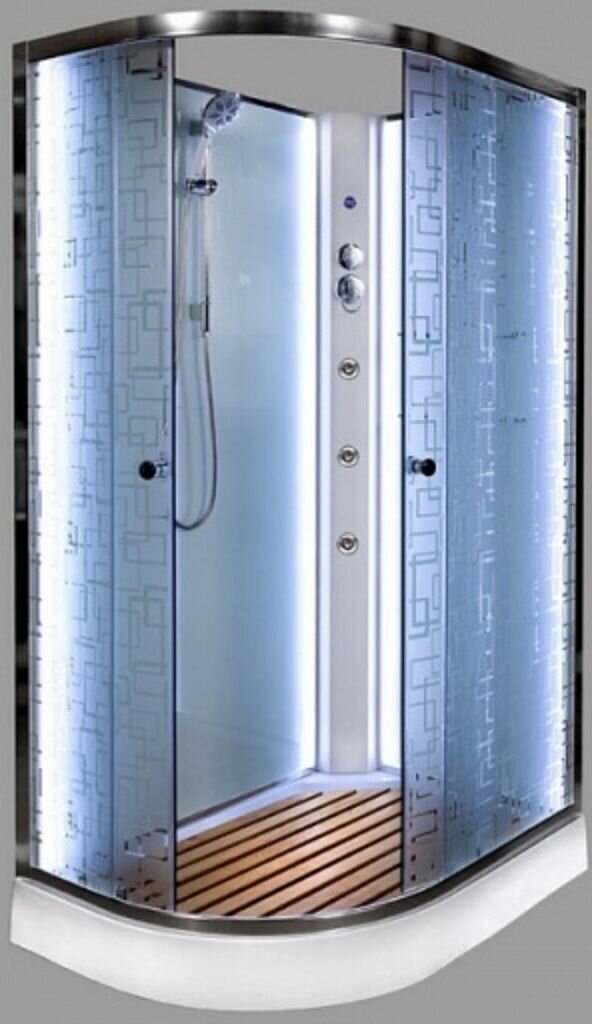 Душевая кабина DTO ЕМ1511 N (без крыши) R LED c гидромассажем