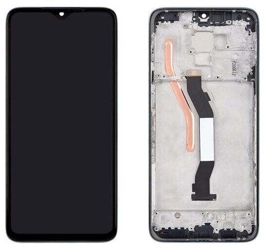 Дисплей (экран) в сборе с тачскрином для Xiaomi Redmi Note 8 Pro черный с рамкой (Premium LCD) / 2340x1080