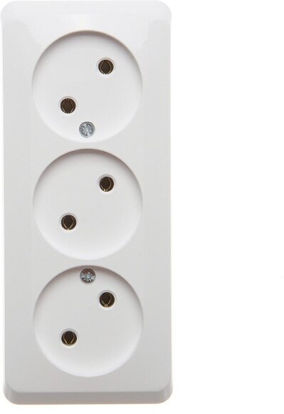Розетка Этюд PA16-009B тройная о/п белая Schneider Electric (5 шт. в наборе)