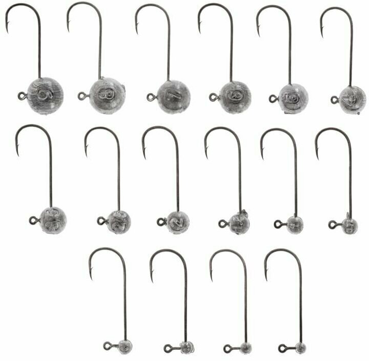 Джиг-Головка Микро "Catcher" без юбки, черный никель, ловля на джиг, рыболовный крючок Gamakatsu, 10шт/упак