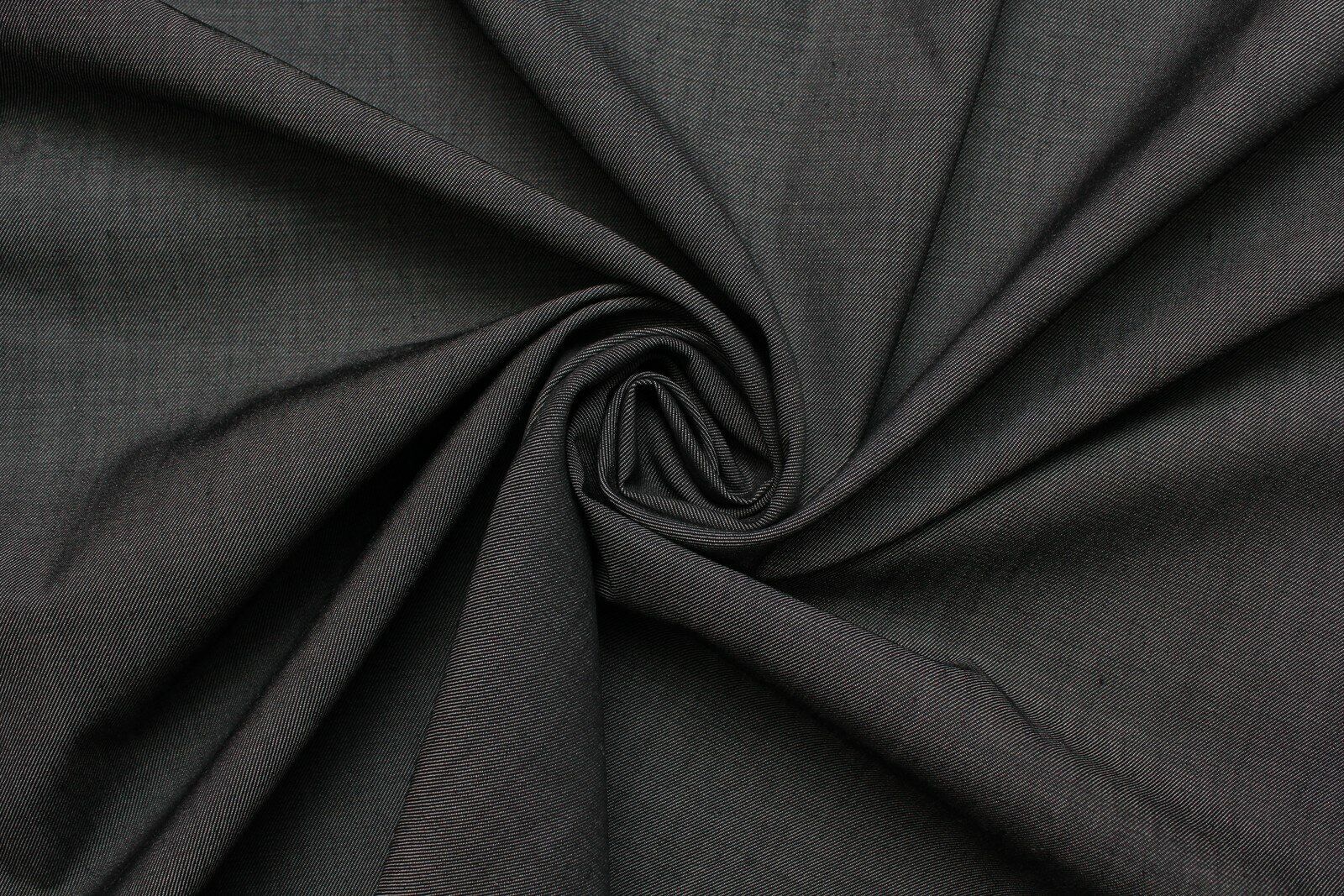 Ткань костюмная серо-чёрный меланж в диагональный рубчик, 320 г/пм, ш156см, 0,5 м