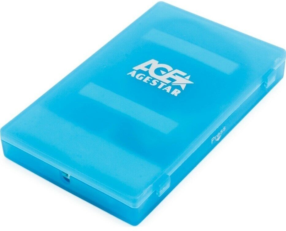 AgeStar Контейнер для HDD SUBCP1 Внешний корпус 2.5" SATA HDD SSD blue USB2.0, пластик, безвинтовая конструкция SUBCP1 BLUE