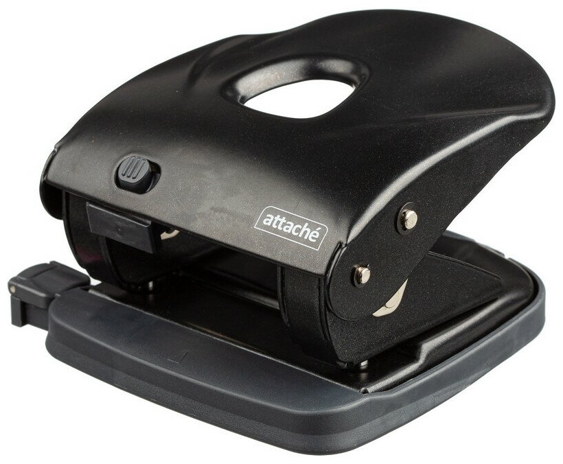Дырокол Attache Power до 30 листов черный с линейкой 5703 989488