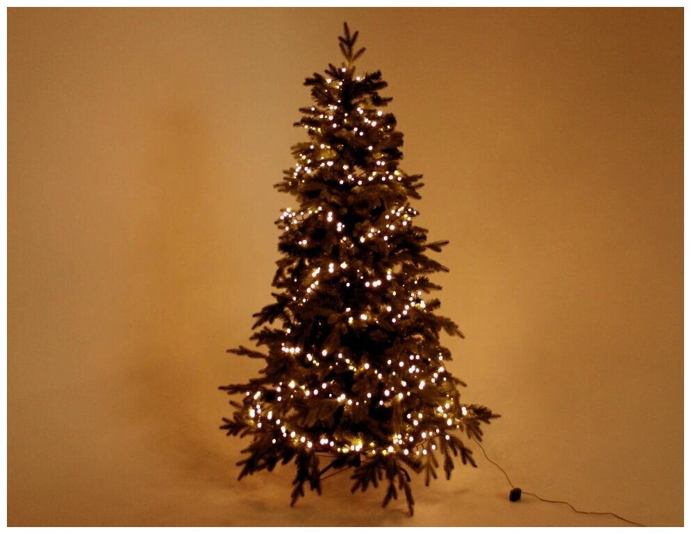 Ярусная гирлянда на елку 150 см Easy Light - Объемная, 126 экстра теплых белых LED, зеленый ПВХ, диммер, IP44, Kaemingk 495465