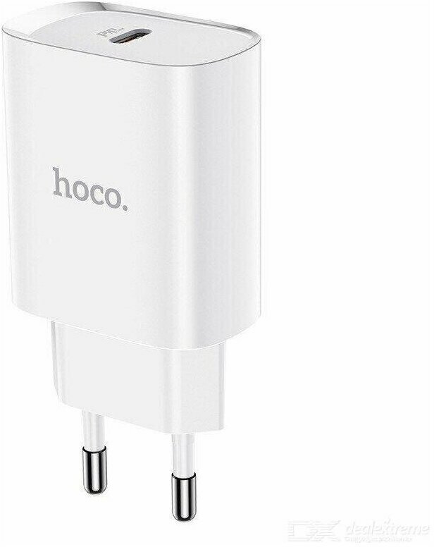 Зарядное устройство HOCO N14 Smart Charging single port Type C PD20W + Type C to Lightning кабель (белый)