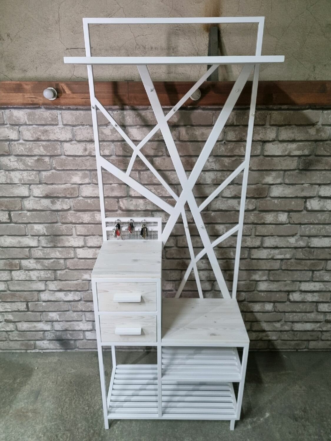 Гардеробная "EasyLOFT" в стиле лофт, вешалка, для дома и дачи, в прихожую, 70х35х205 см.