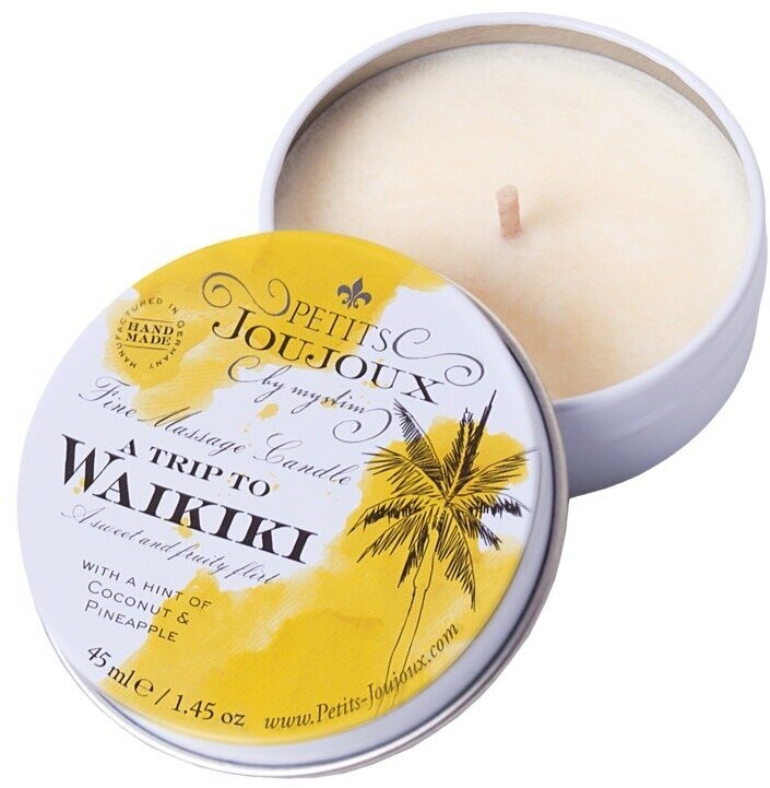 Массажная свеча Petits JouJoux Mini Waikiki beach с ароматом Пина колады (43 мл)