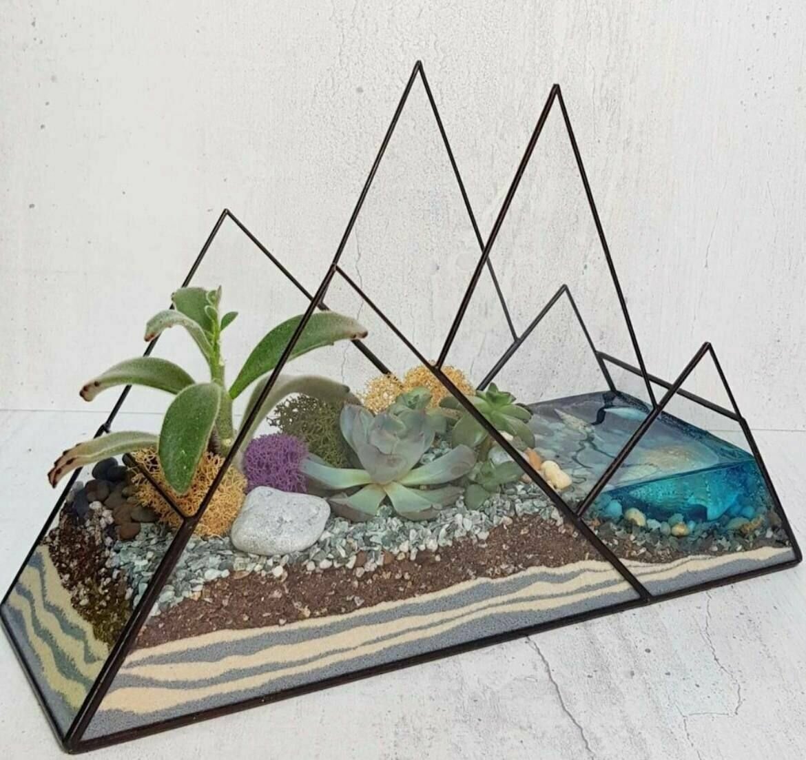 Флорариум Горное озеро / Комнатное растение с водоёмом / Подарок