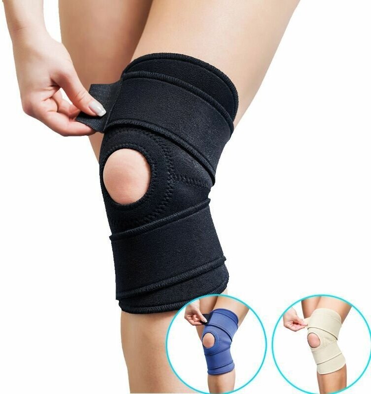 Фиксатор коленного сустава Алеф колн-, универсальный размер, регулируемый, черный