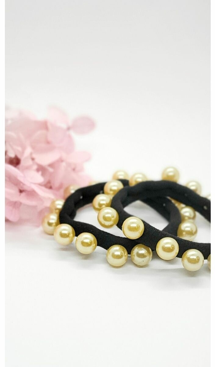 Резинки для волос VERBA "Жемчуг", оригинальные, женские, набор из 2 штук