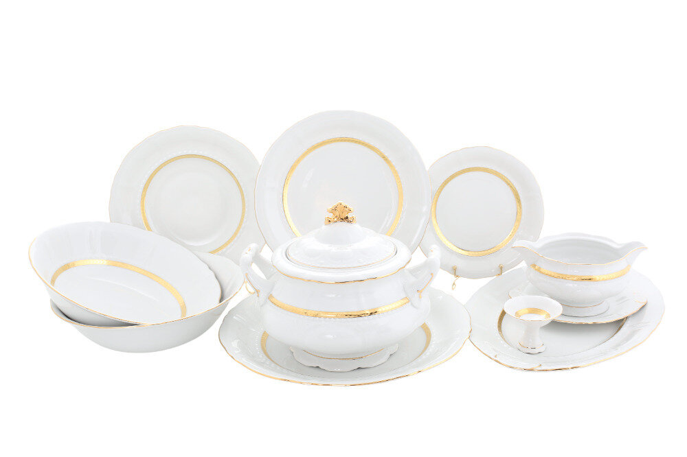 Столовый сервиз на 6 персон Leander Соната "Золотой кант" 25 предметов