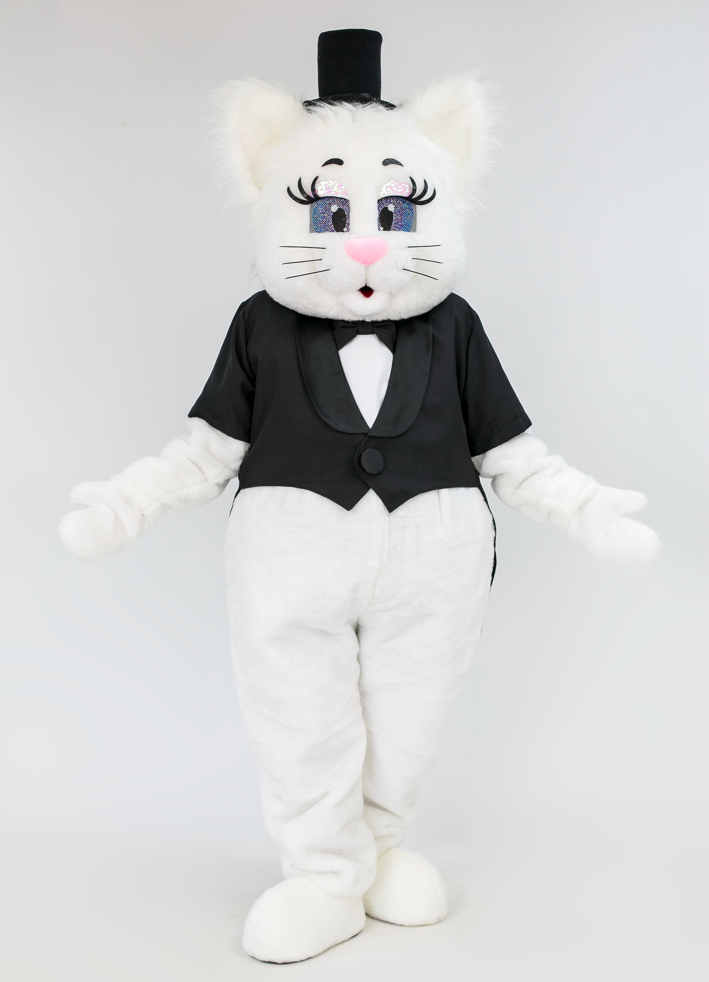 Ростовая кукла Кошечка Маркиза в черном фраке, Карнавальный костюм для праздников, Ростовой костюм для аниматора, поздравление ребенка