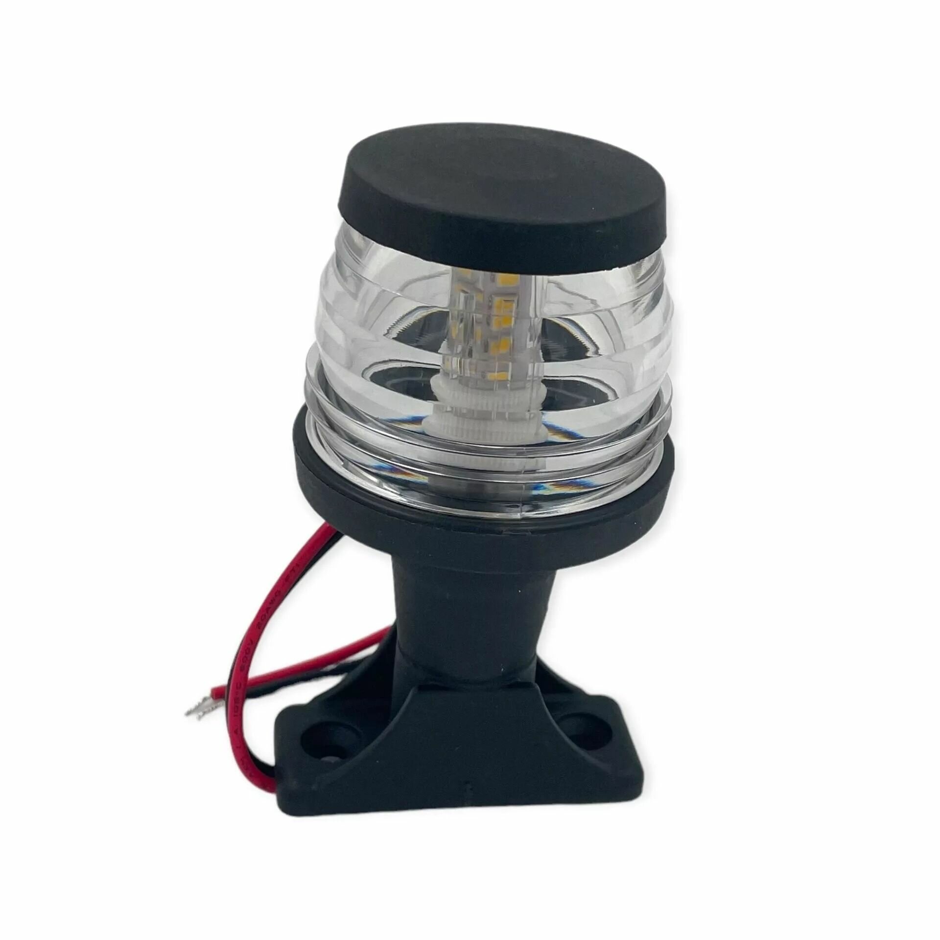 Светодиодный навигационный огонь топовый на стойке, 360, 10-24V, 2.5W, IP65, пластик черный