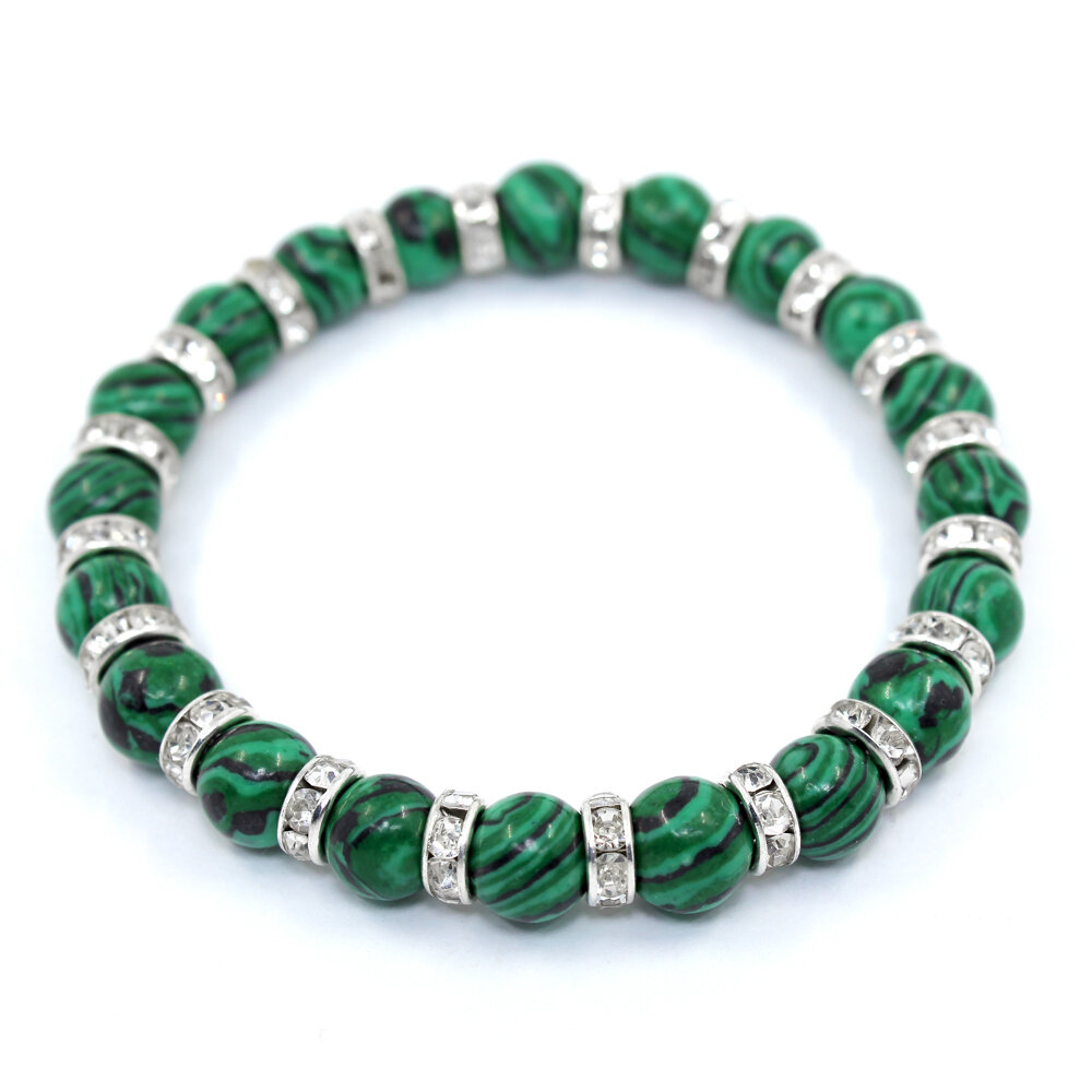 Браслет-нить, малахит