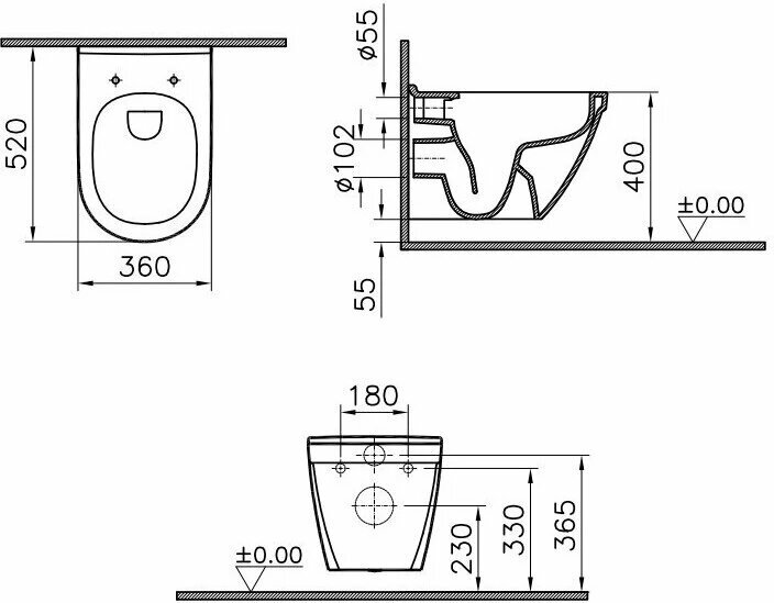 Унитаз подвесной Vitra S50 7740B003-0075