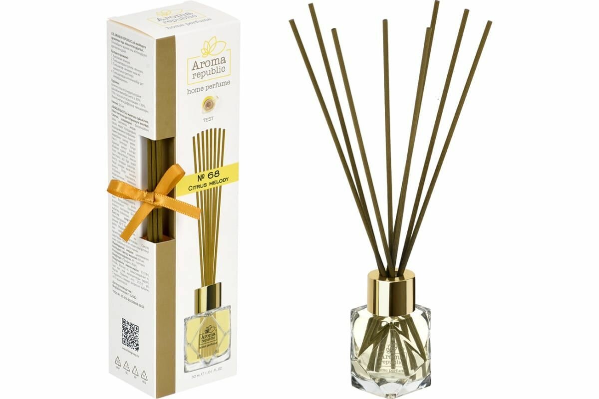 Aroma republic Ароматический диффузор в стеклянном флаконе, №68 Citrus melody, 30 мл
