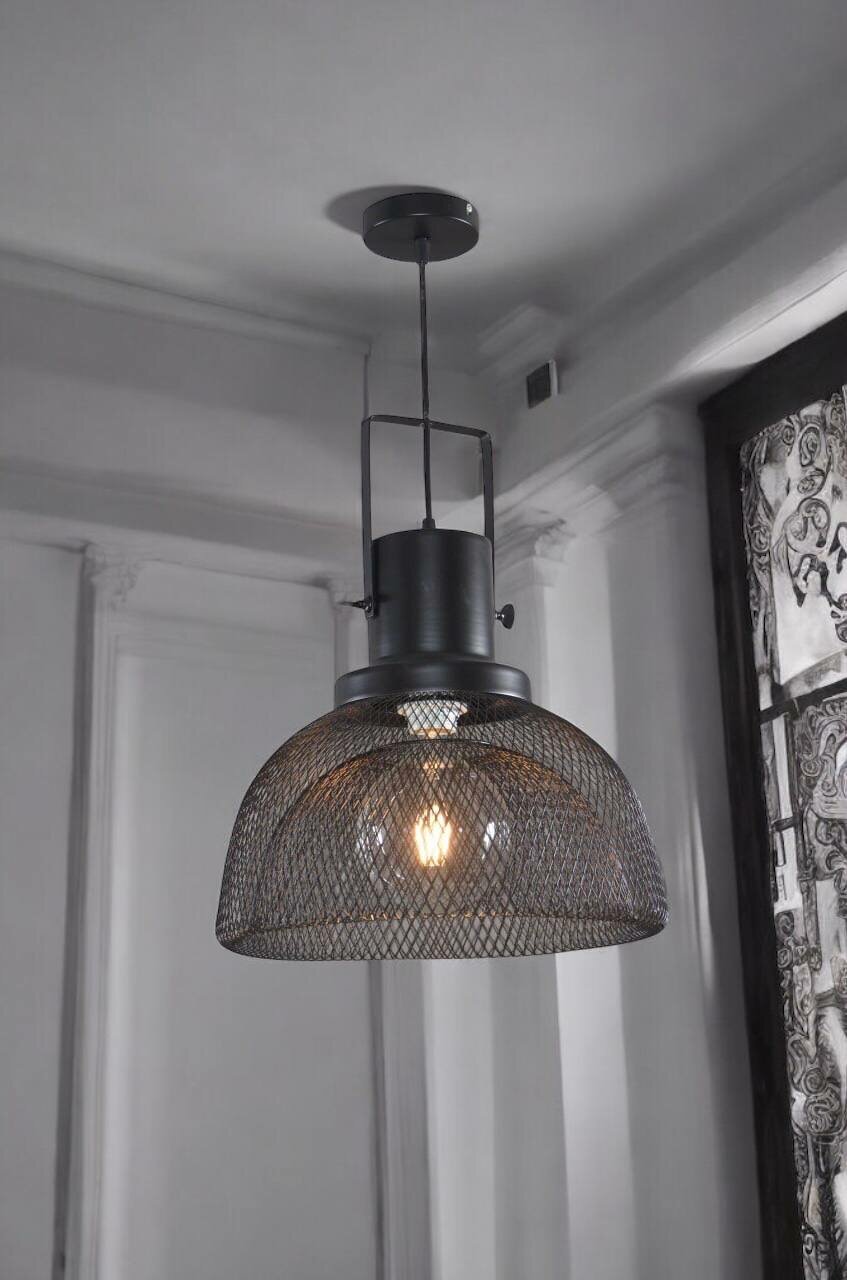 Люстра сетка подвесная потолочная светильник лофт с цоколем (1092-1 ВК), LUCETY, площадь освещения 10 кв. м.