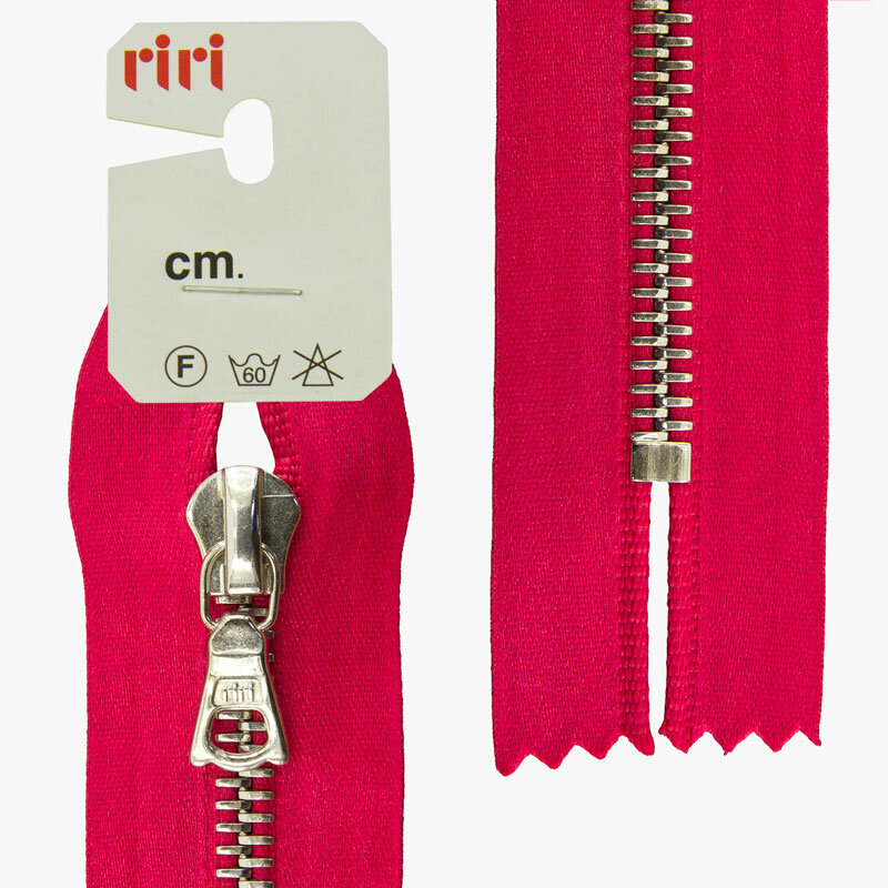 Молния металл Ni неразъёмная на атласной тесьме 6 мм 16 см цвет 9407 малиновый