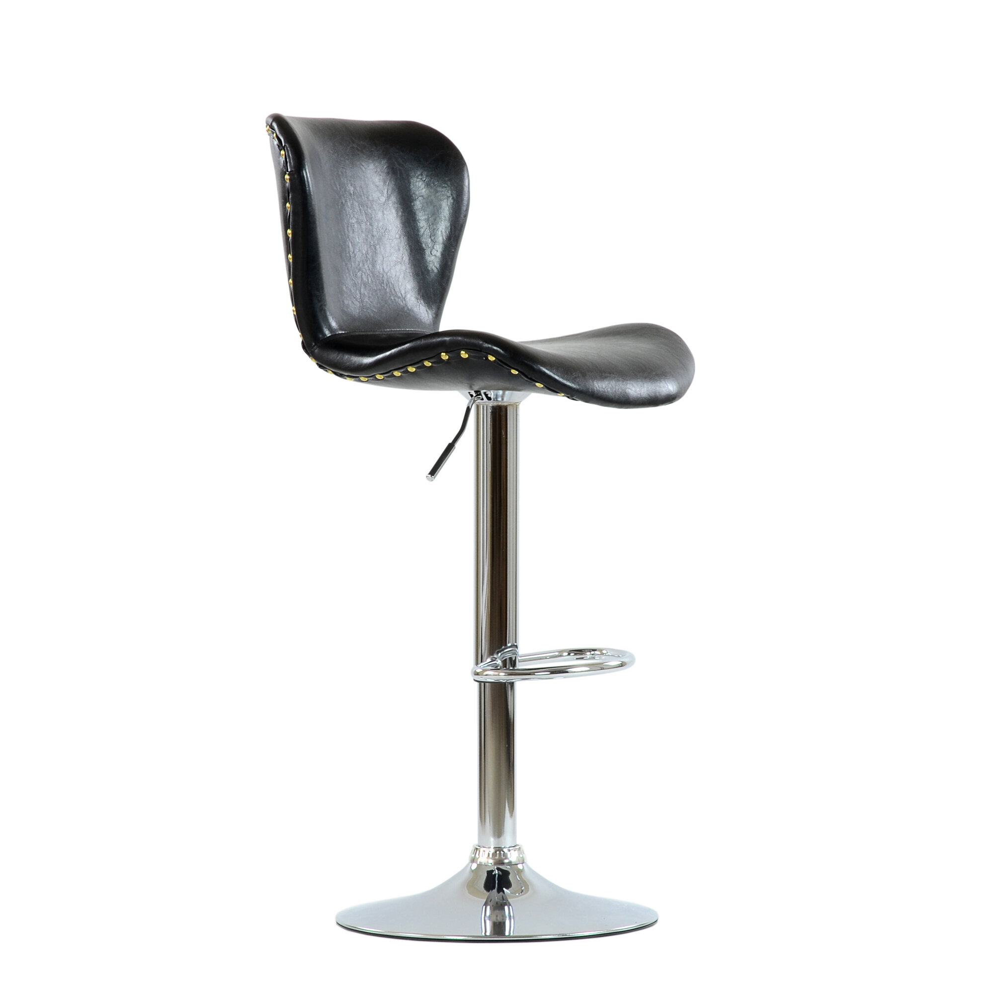 Стул N-87 Over STOOL MARKET черный, экокожа, металл, мягкое сиденье, без подлокотников