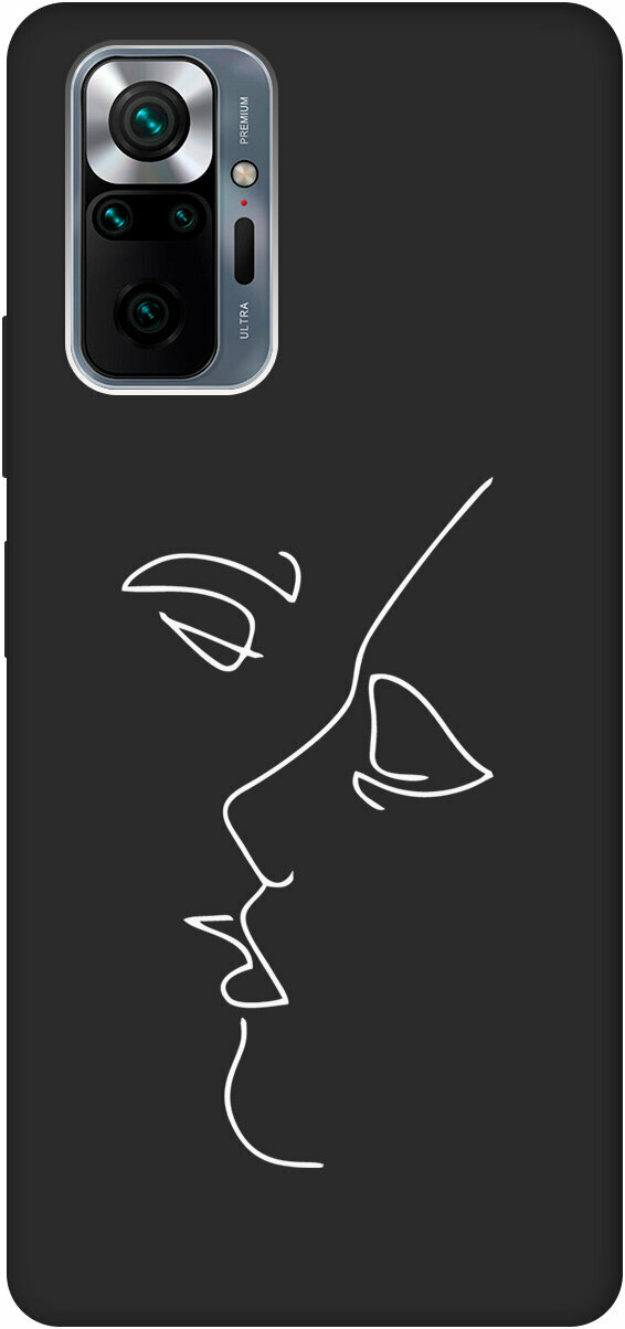 Матовый чехол Faces W для Xiaomi Redmi Note 10 Pro / Сяоми Редми Ноут 10 Про с 3D эффектом черный