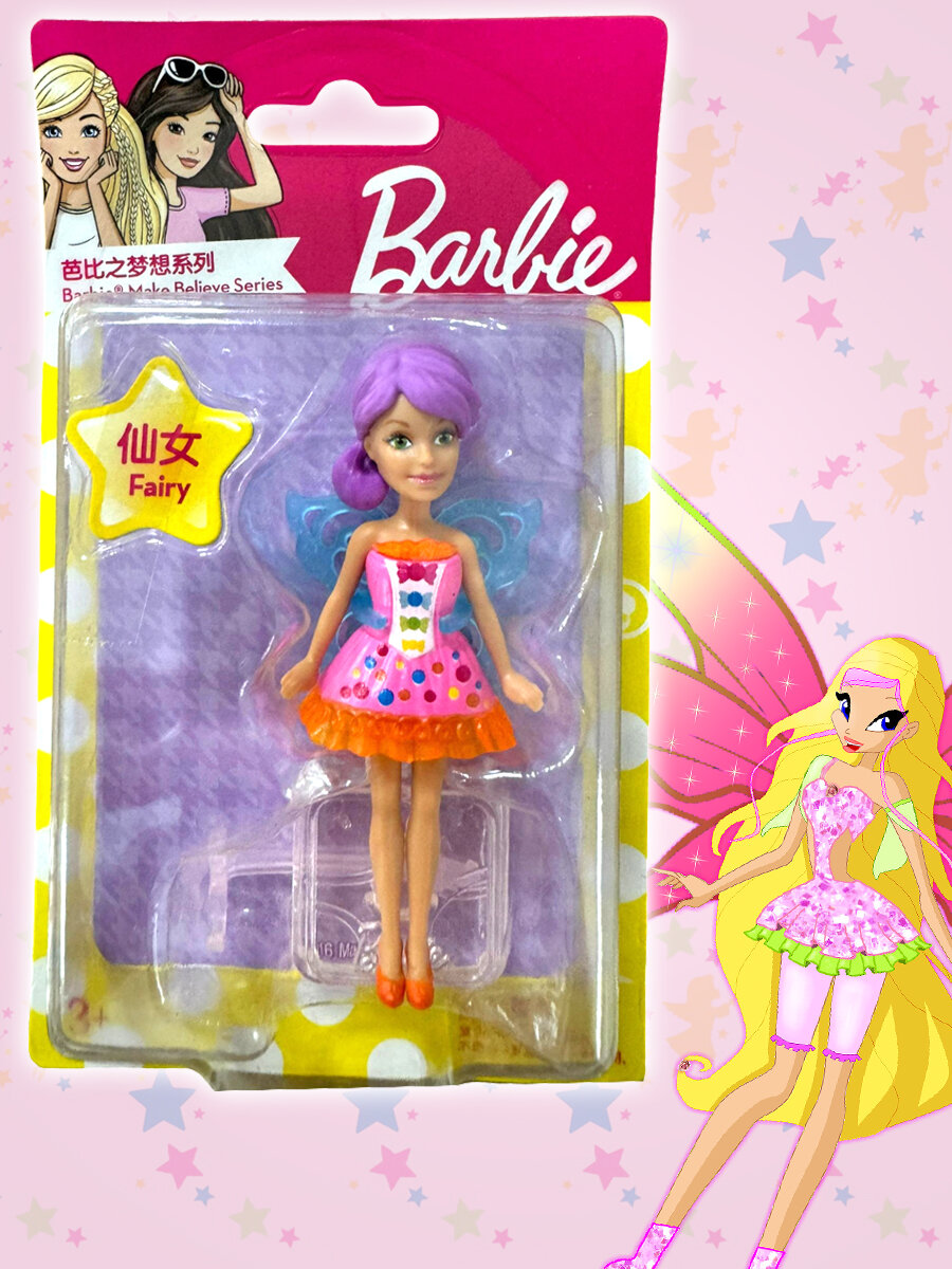 Кукла Барби Mattel серия Happy Girl "Фея в платье в горошек", высота 9 см