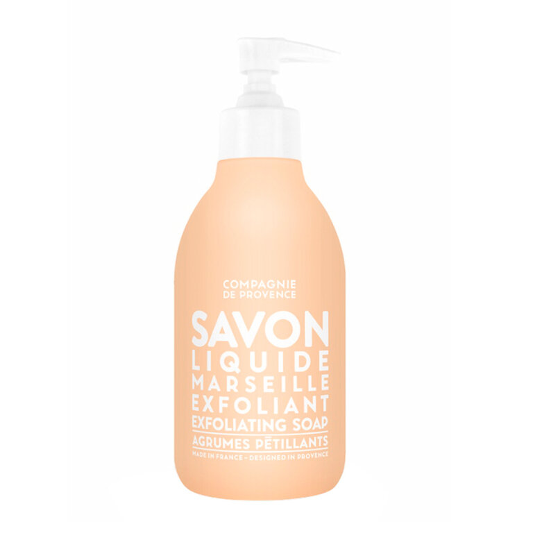 COMPAGNIE DE PROVENCE Exfoliating Liquid Marseille Soap Жидкое мыло-скраб для тела и рук грейпфрут, бергамот, лайм 300 мл
