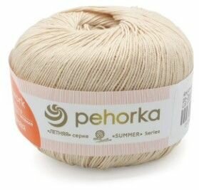 Пехорка Ажурная пряжа для вязания, цвет: 03-Светлобежевый 10 мотков*50г*280м мерсеризованный хлопок 100%