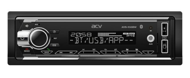 Магнитола автомобильная Acv AVS-930 BW 1Din, USB, Bluetooth, A2DP