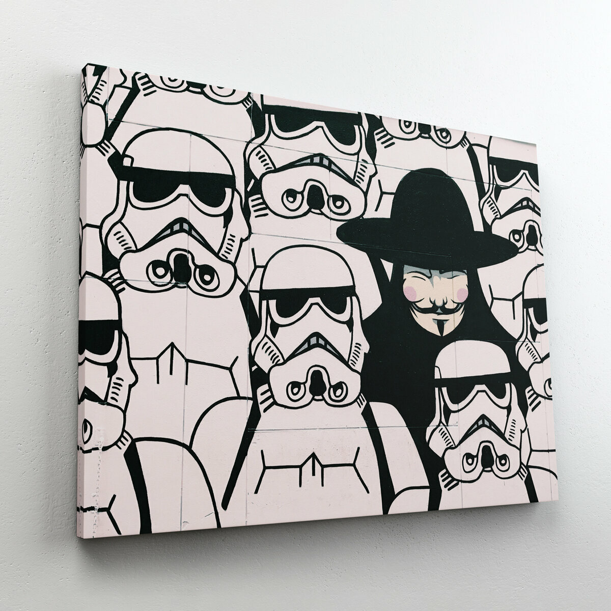 Интерьерная картина на холсте "Звездные войны - штурмовики" стрит арт, размер 60x45 см