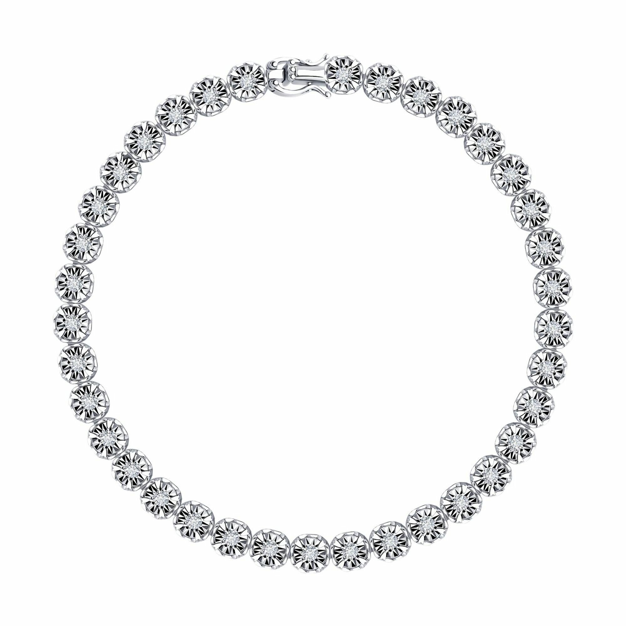 Браслет, белое золото, 585 проба, бриллиант