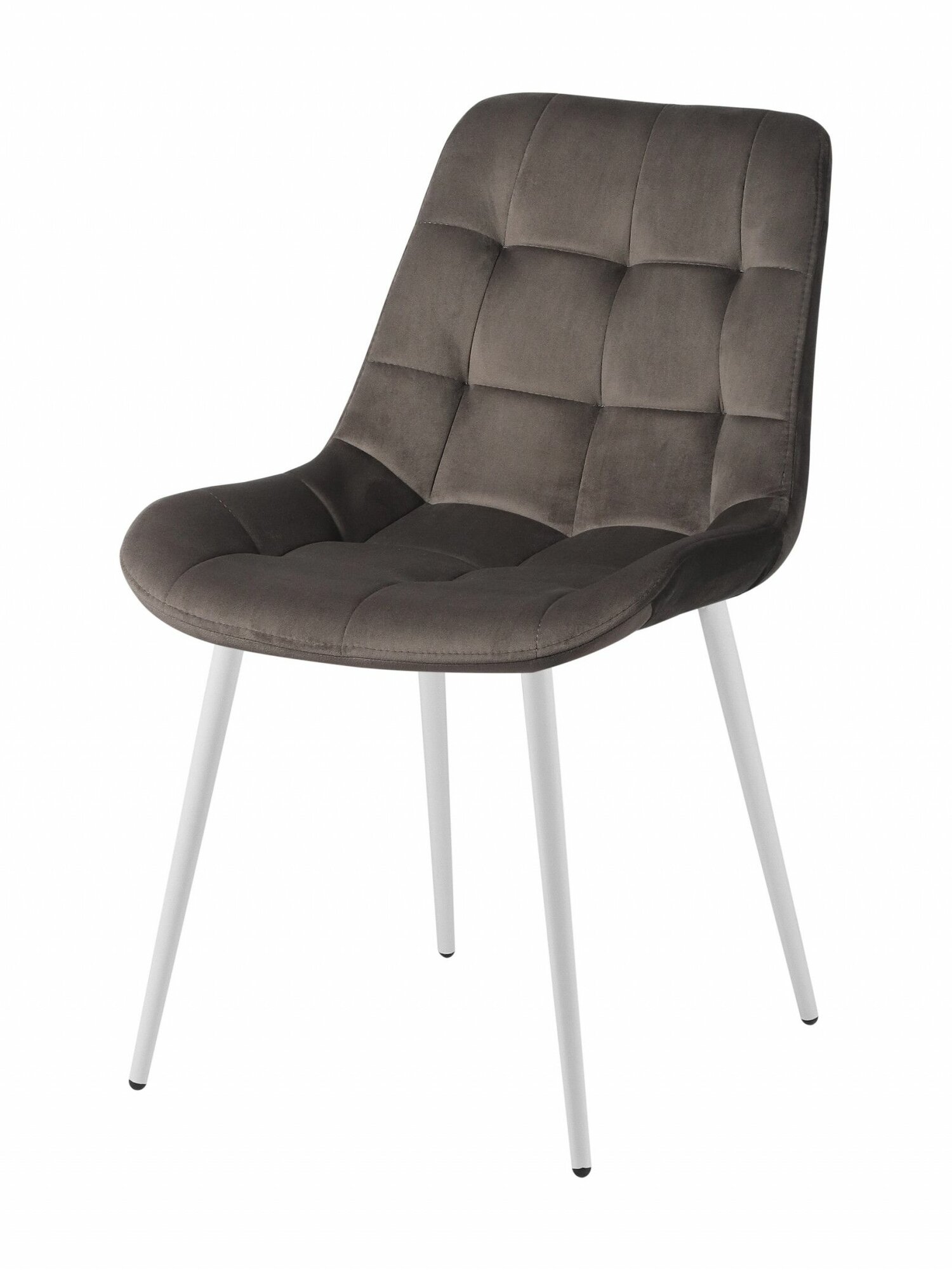 Стул кухонный Ambe Эйден, мягкий со спинкой, темно-серый, с белыми ножками