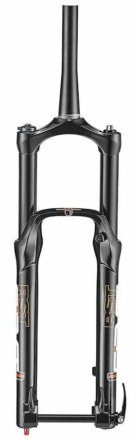 Вилка для велосипеда RST F1RST 27.5. Воздушная. Шток 1.5" - 1 1/8". Ход 120мм. Ось 15 мм. Цвет: Черный.
