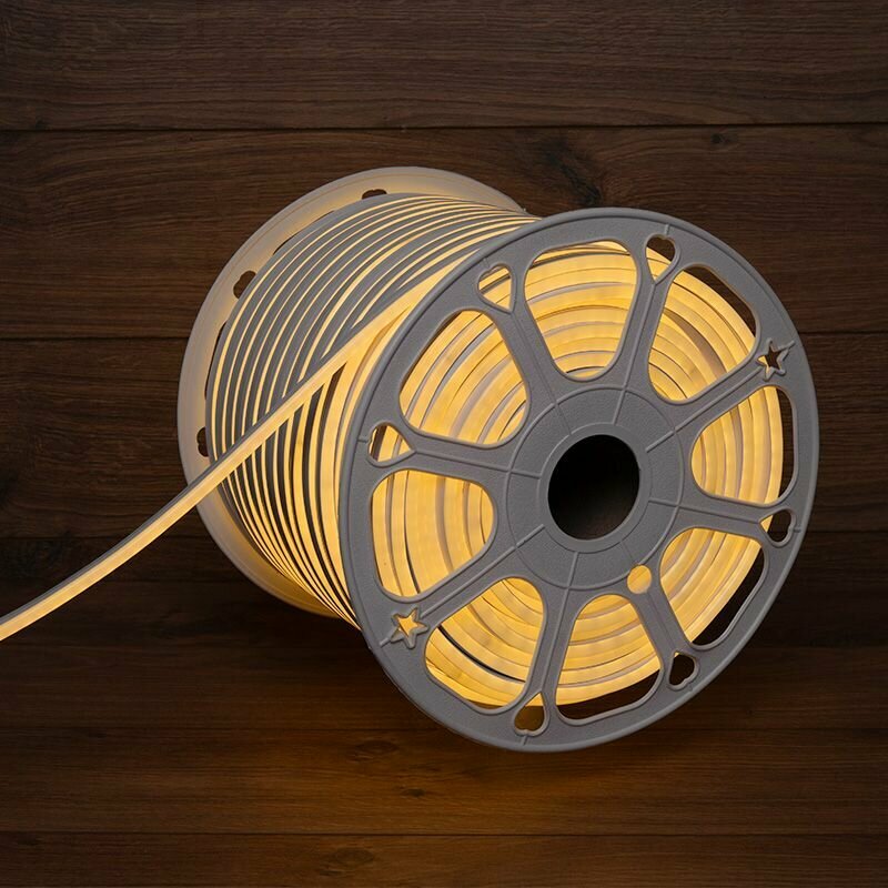 Неоновая светодиодная лента, гибкая декоративная диодная подсветка на кухню в дом, на потолок или стену в ванную комнату, 50 м