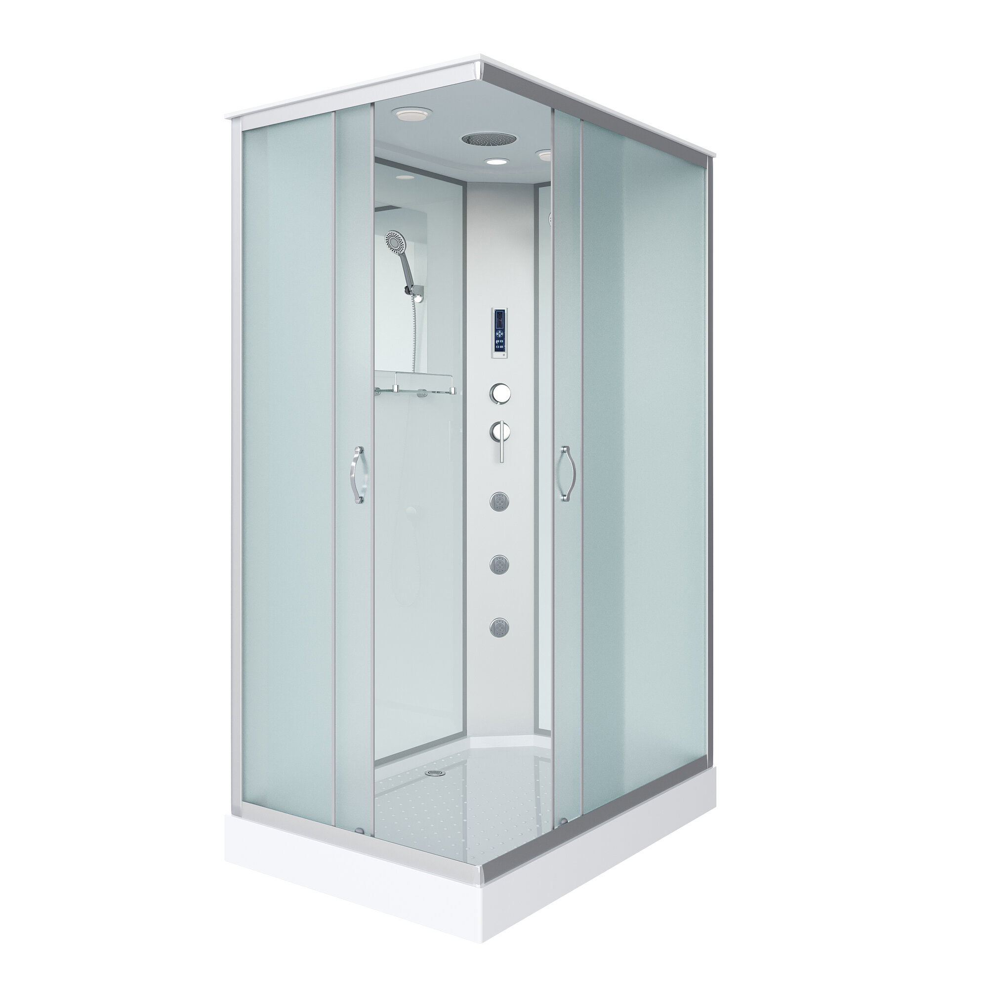 Душевая кабина Niagara Classic NG-43085-14QF (100х80х215) низкий поддон(13см), стекло матовое,3 места