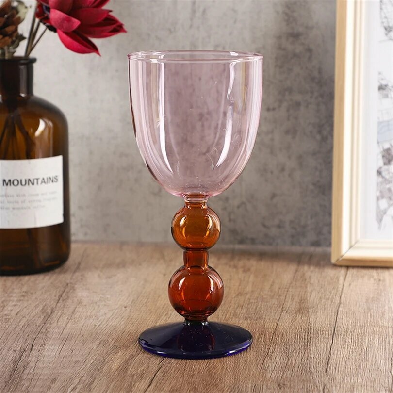 Бокал из боросиликатного стекла Бордовый, Brown ball pink