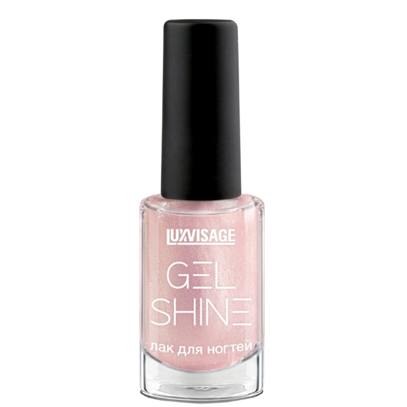 Lux visage лак для ногтей gel shiine 105 светлый розовый с золотистым шиммером