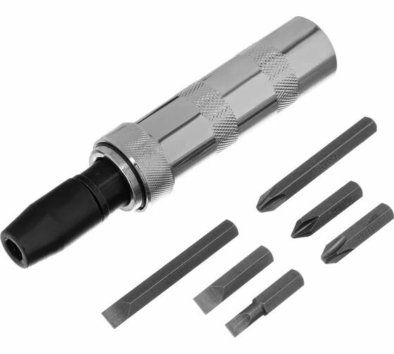 MATRIX Отвертка ударно-поворотная 1/2, набор бит, 6 шт, в пласт. боксе 11575