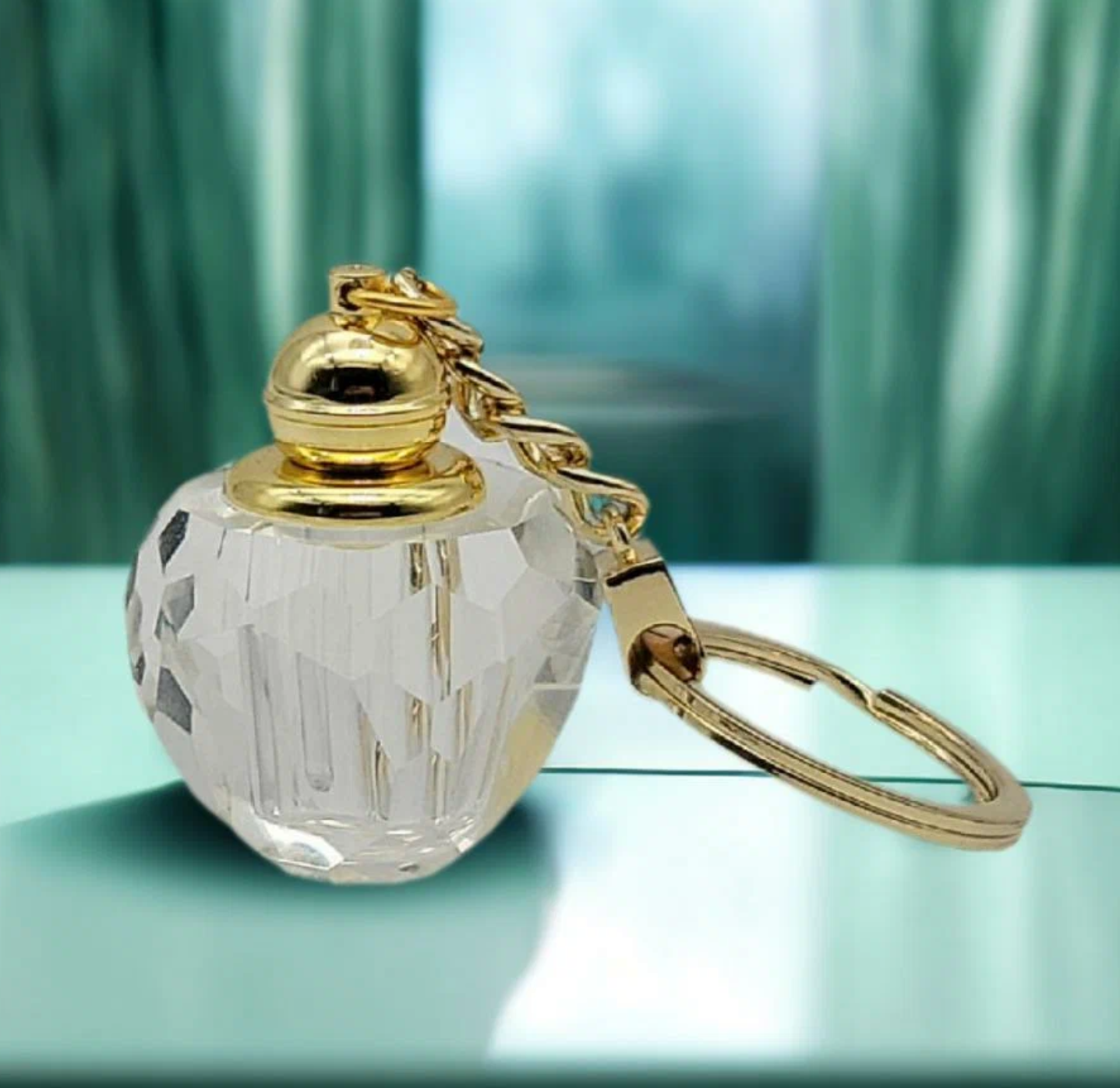Хрустальный флакон брелок для масляных духов 1мл, граненный шар
