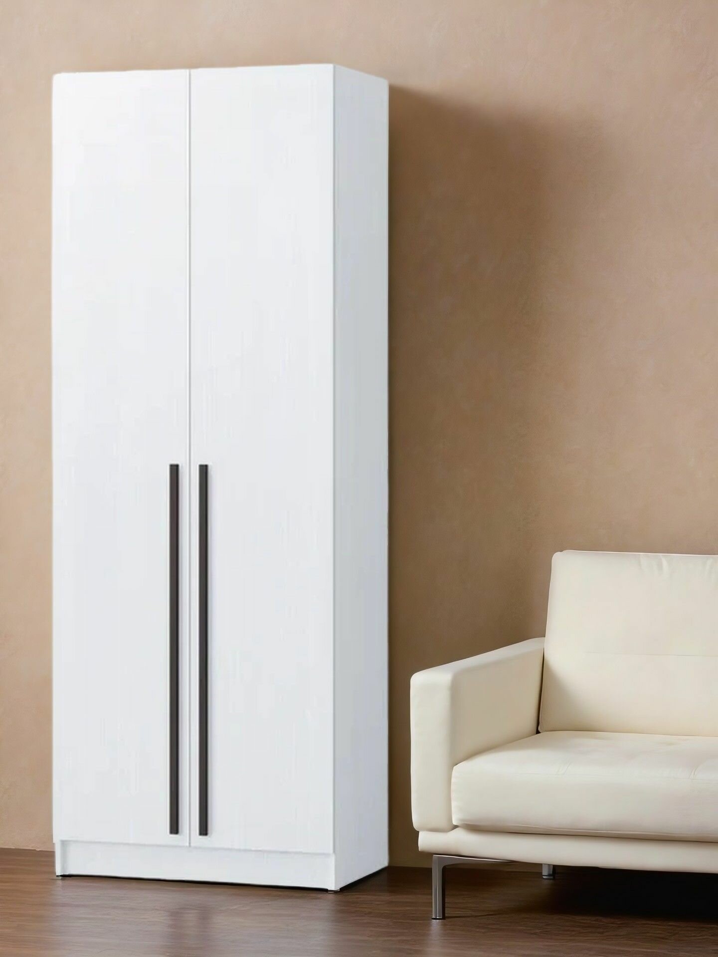 Шкаф распашной Бастион 100 см; 1000*520*2200; белый древесный