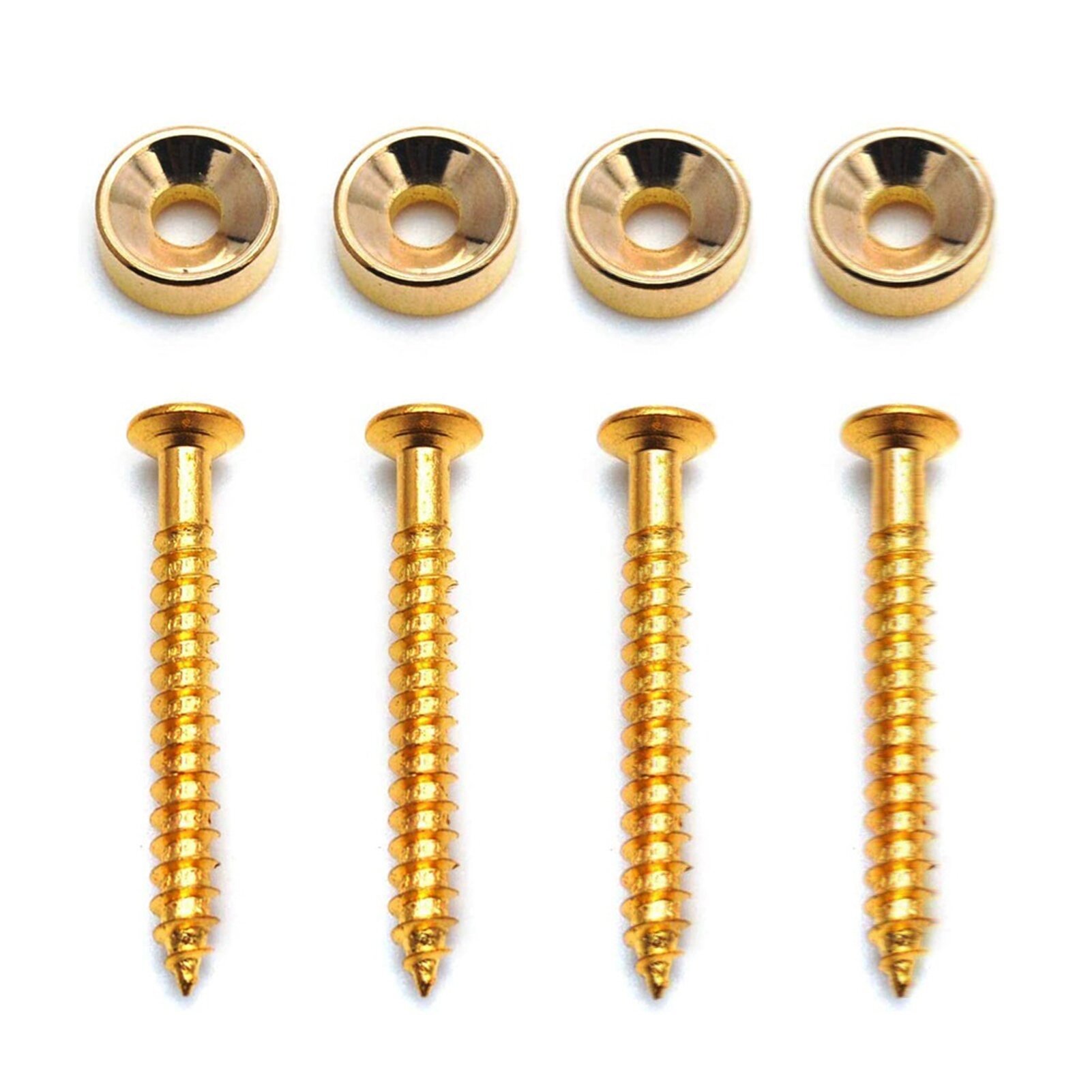 Комплект из 4 втулок для соединения грифа гитары, крепежных винтов, наконечников для бас-гитары с гайками.