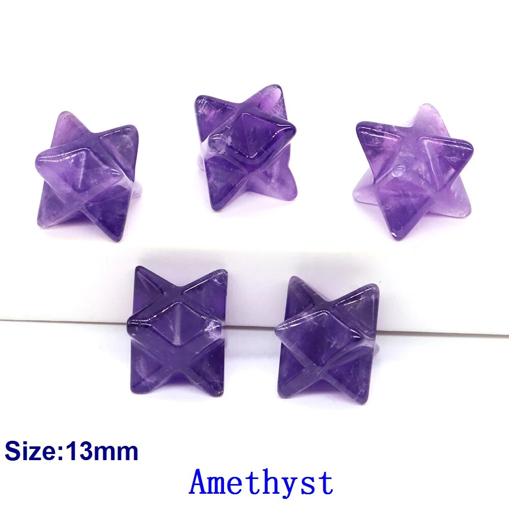 Натуральный кварцевый камень Меркаба 13 мм Фиолетовый, 1 PCS, Amethyst