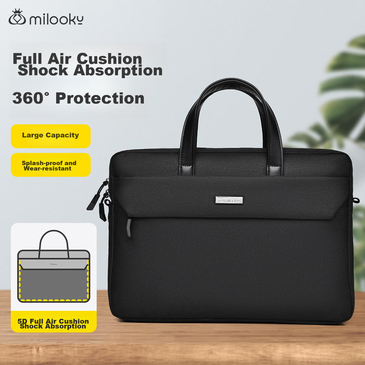 Milooky Shoulder Laptop Bag, 13/14 Inch, for Men And Women, Business Large Capacity, Suitable for Lenovo And Apple, Handbag