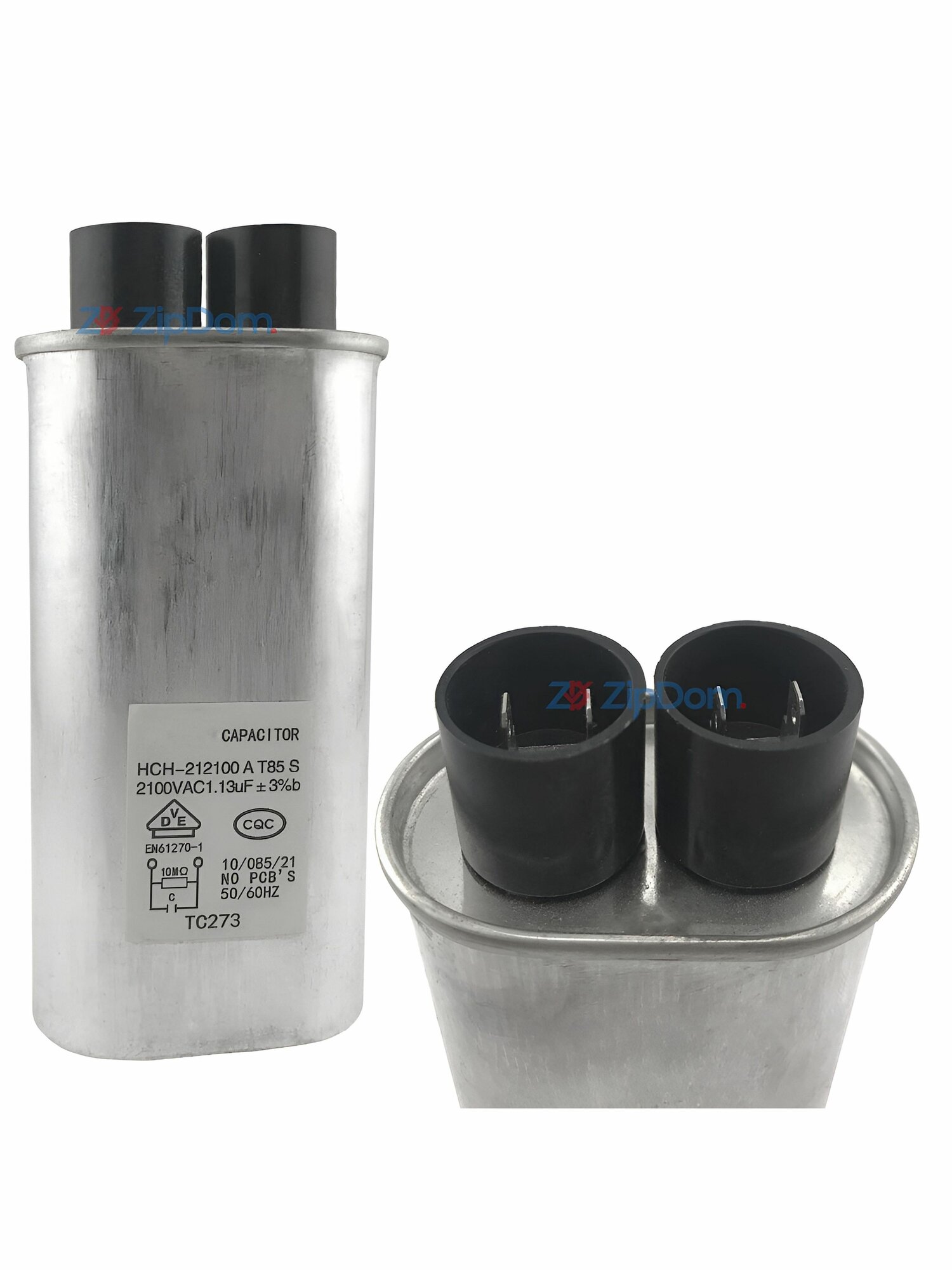 Конденсатор для микроволновой печи (СВЧ) высоковольтный 2100V, емкость 1,05 - 1,13 mF 50-60 Hz (Универсальный)