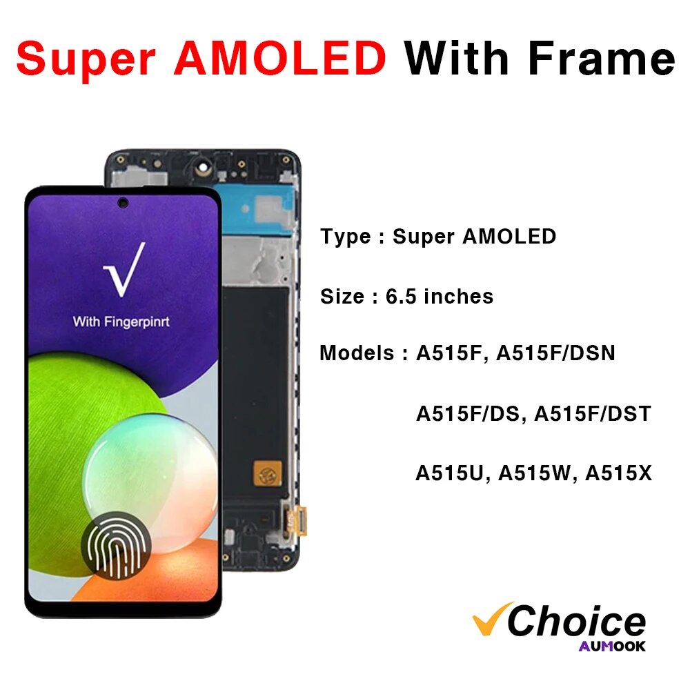 6,5-дюймовый экран Super AMOLED для Samsung A51, ЖК-дисплей, дигитайзер в сборе, SuperAMOLED With F